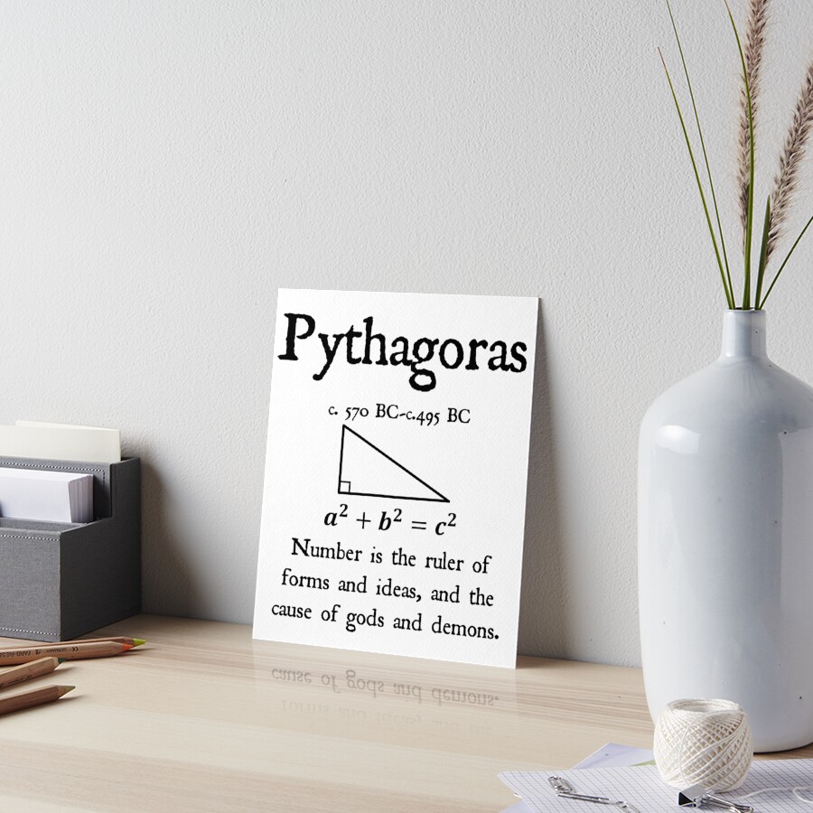 "Pythagoras-Zitat Pythagorean Theorem Proof Vintage Math Design auf ...