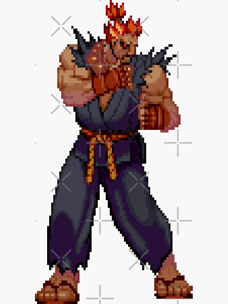 "Akuma Stance SF3" Sticker for Sale by ropified | Redbubble