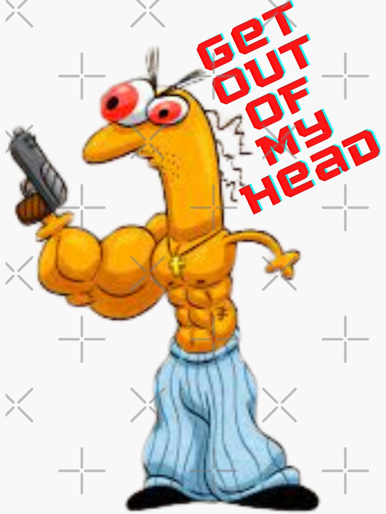 "Smiling Friends Dj Spit Get Out Of My Head" Sticker for Sale by ...