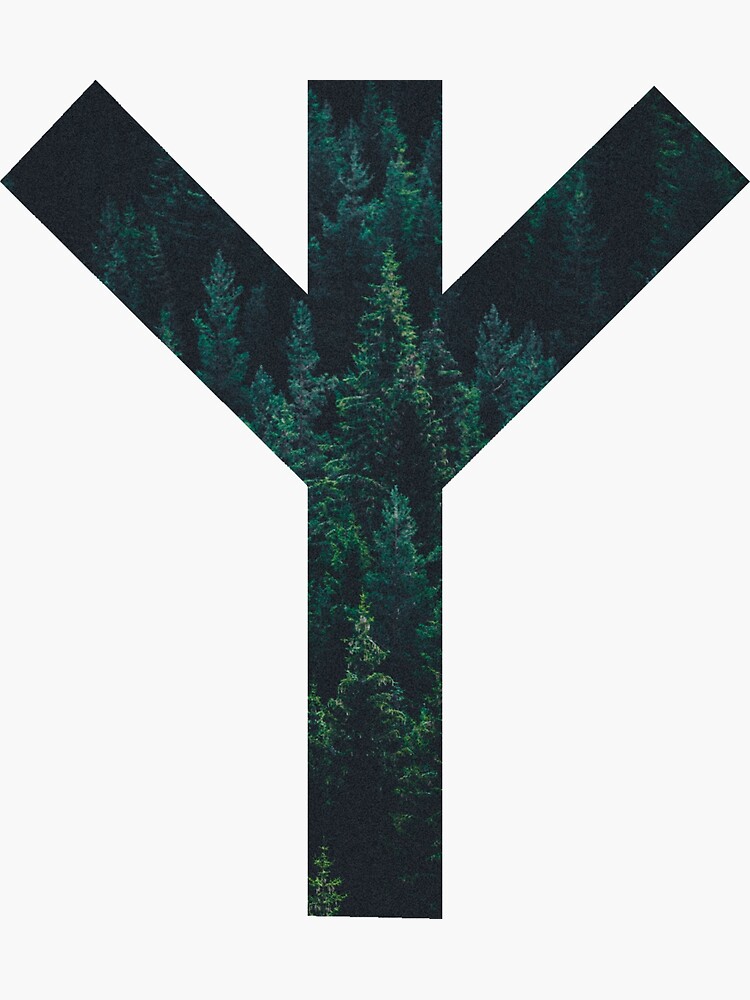 "Algiz Life Forest Rune Symbol" Sticker by XWBdesigns | Redbubble