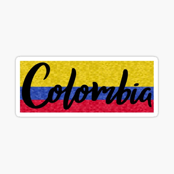 "Colombia Flag Pixel Lettering" Sticker by Timcito | Redbubble