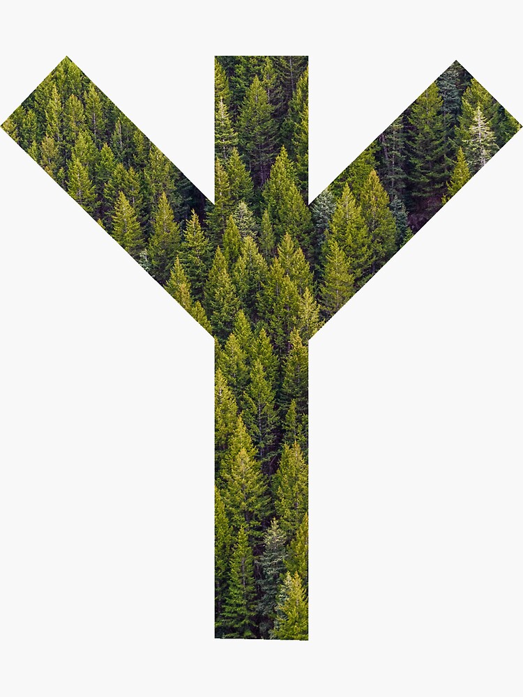 "Algiz Life Forest Rune Symbol" Sticker for Sale by XWBdesigns | Redbubble