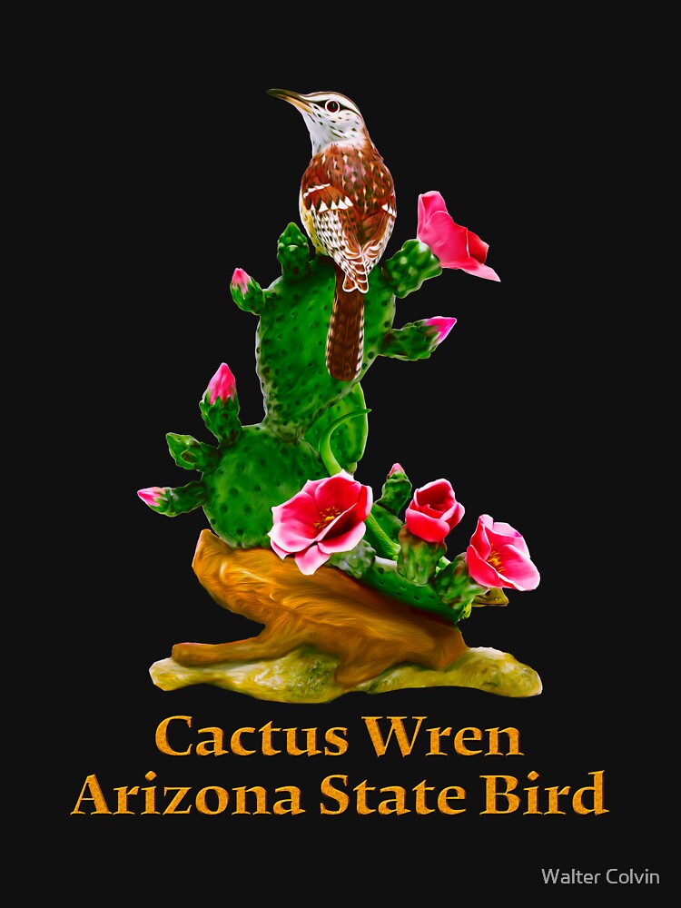 "Cactus Wren Arizona State Bird" Essential T-Shirt for Sale by Walter ...