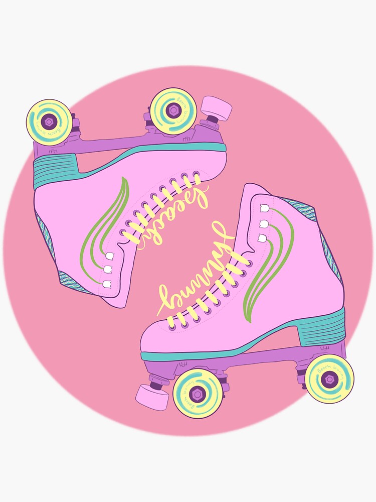 "Beach Bunny Roller Skates Lily of the Valley" Sticker for Sale by ...