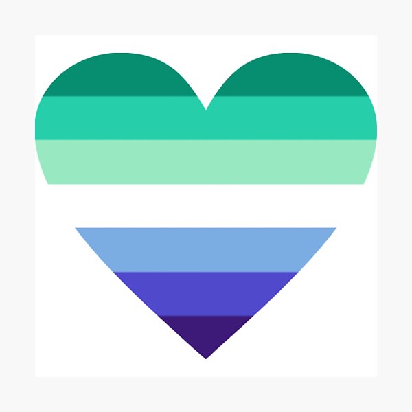 "heart shaped gay men pride flag" Photographic Print for Sale by ...