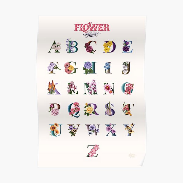 "Flower alphabet." Poster for Sale by BananiLettering | Redbubble