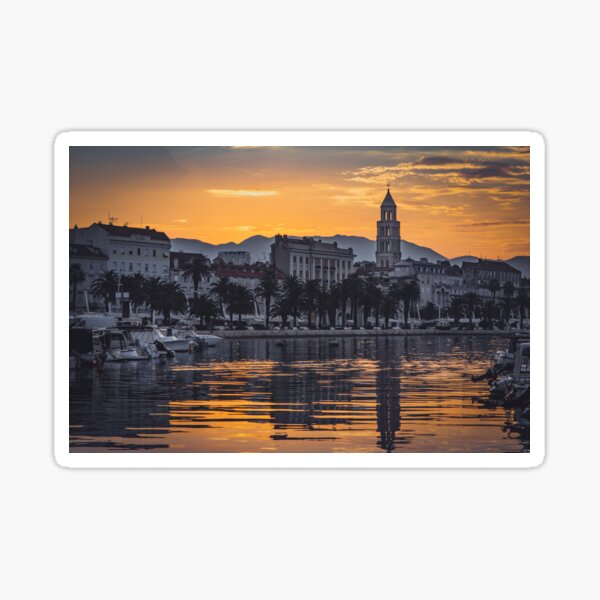 "Summer sunrise in Split, Croatia" Sticker for Sale by MattRakowski ...