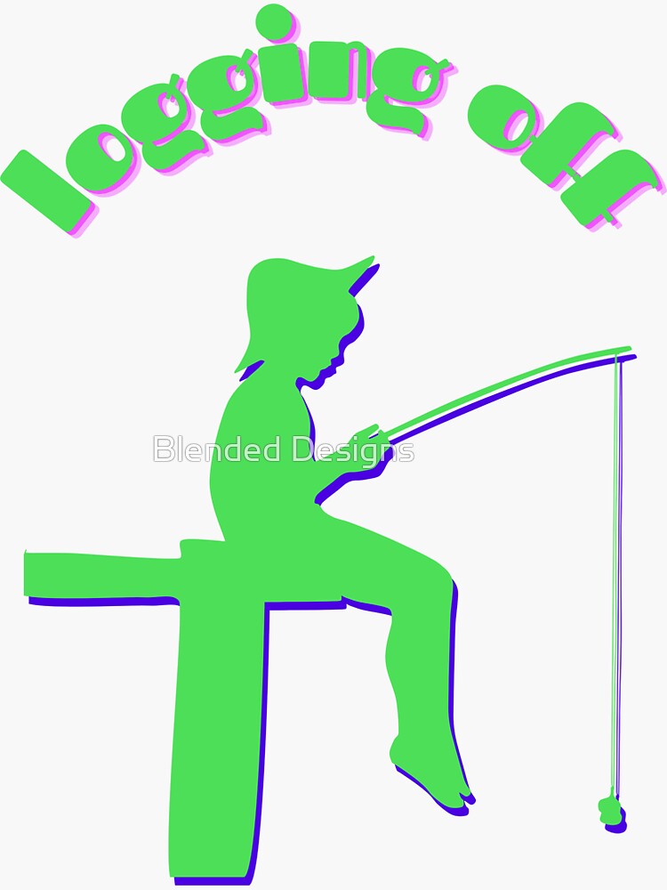 "Logging off" Sticker for Sale by BlendedDesigns | Redbubble