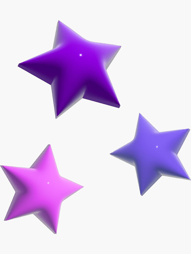 "3D Purple Stars" Sticker for Sale by Jay-cm | Redbubble