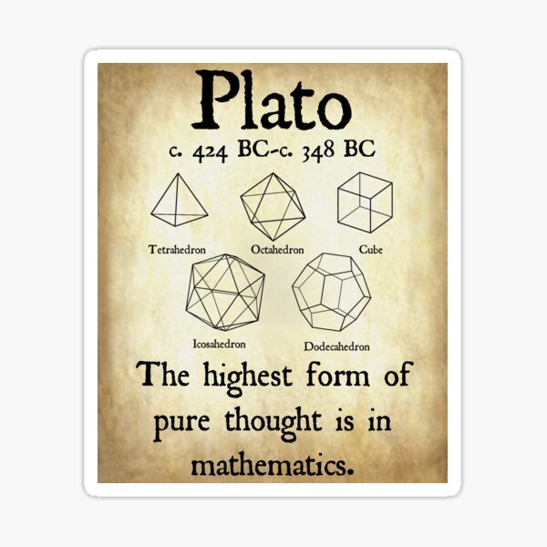 "Plato Quote Platonic Solids Geometry Vintage Math Design on Parchment ...