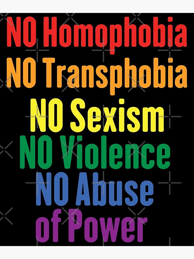 Póster «NO Homofobia NO Transfobia NO Sexismo NO Violencia NO Abuso de ...