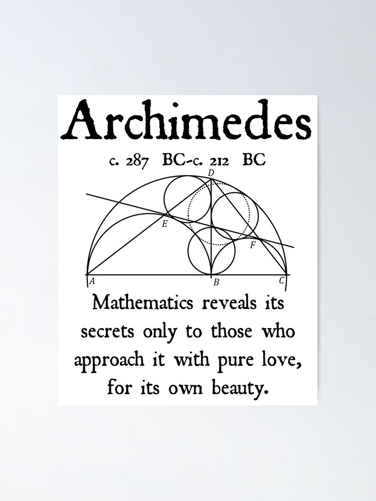 Poster « Citation d'Archimède Cercles d'Archimède Géométrie Vintage ...