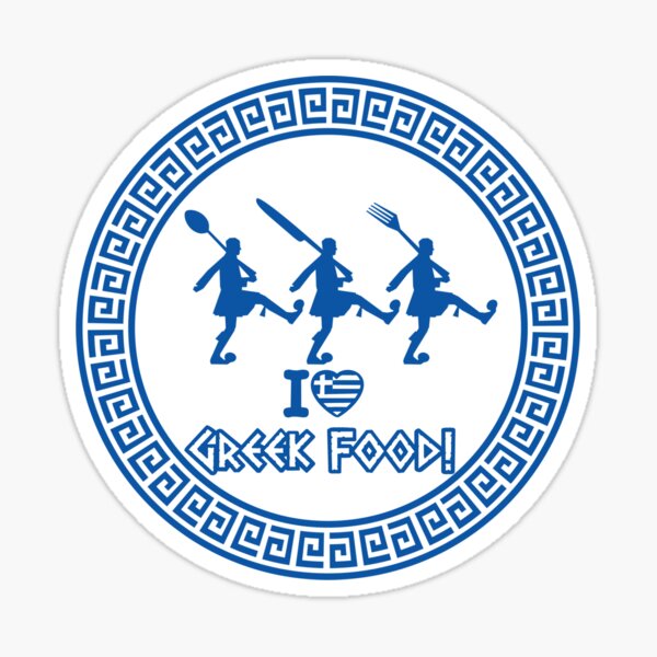 "I love Greek food" Sticker for Sale by AntoniosShop | Redbubble