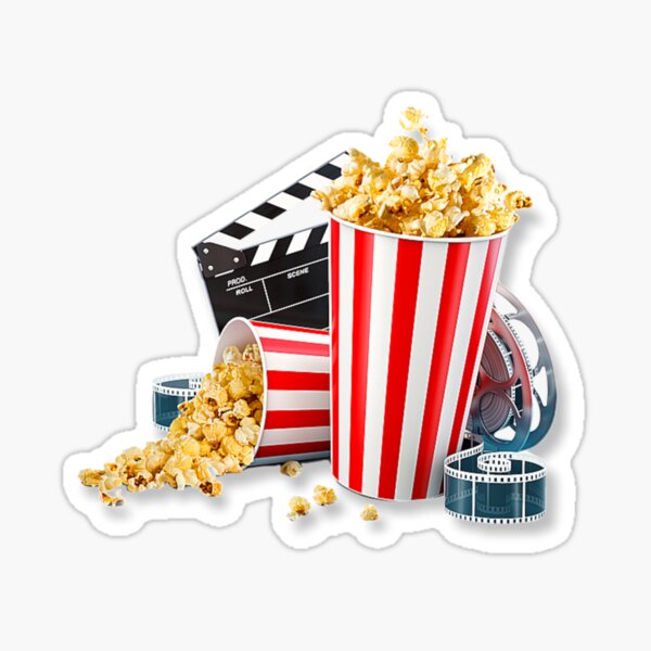 "movie time" Sticker for Sale by osha-salem | Redbubble