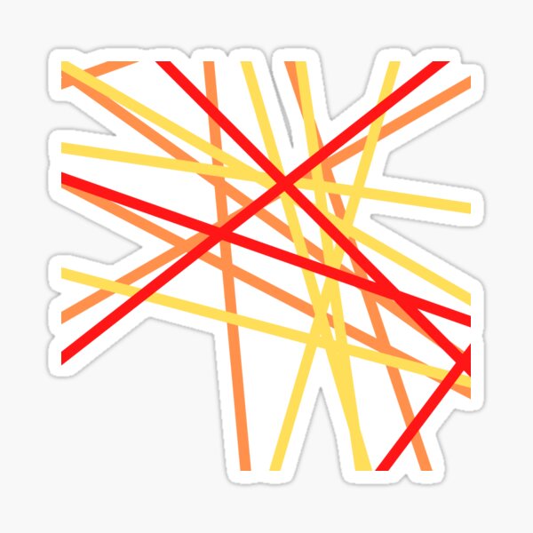 "Multi-colored geometric lines, Abstract Art, Line Art Piece 5" Sticker ...