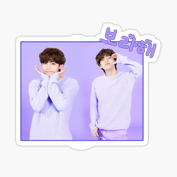 "BTS - taehyung - i purple you - borahae " Sticker by chidees | Redbubble