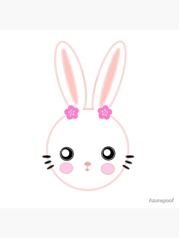 "Cute White bunny" Sticker for Sale by Asunapoof | Redbubble