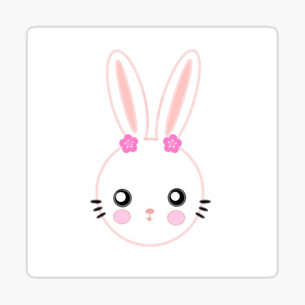 "Cute White bunny" Sticker for Sale by Asunapoof | Redbubble