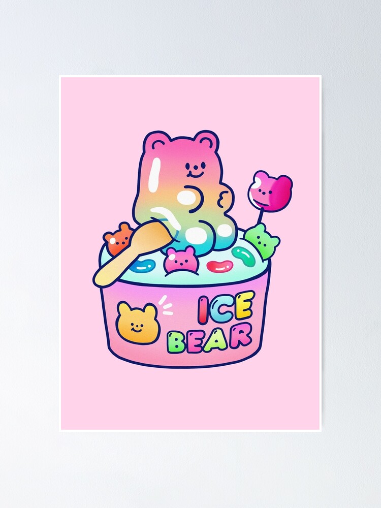 "Cute Kawaii Jelly Bear Icecream" Poster for Sale by LiquidNeko | Redbubble