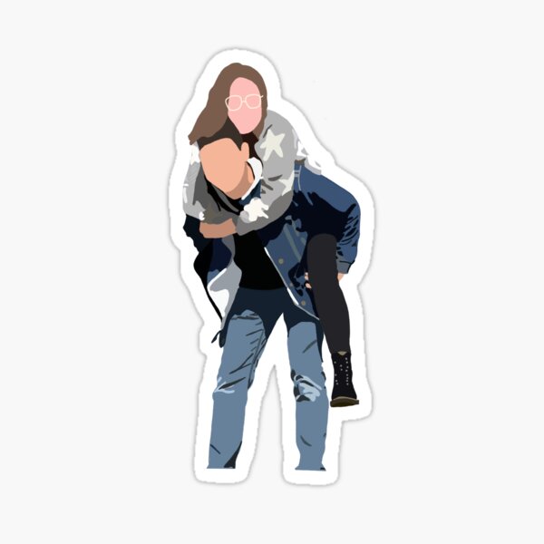 "Calista and Justin Piggyback" Sticker for Sale by amandas-doodles ...