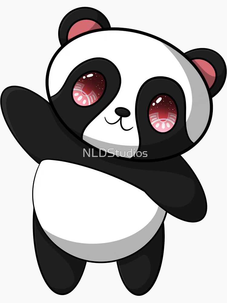 "Panda Waving Red Version" Sticker for Sale by NLDStudios | Redbubble