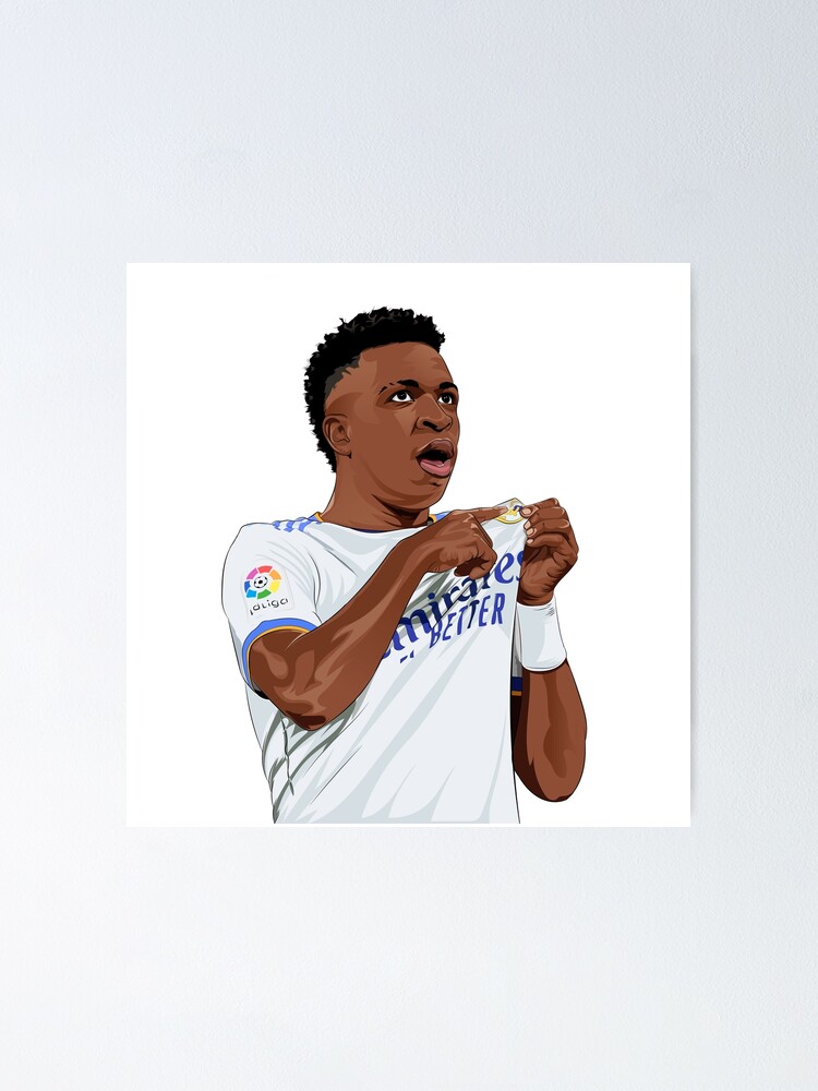 "Vinicius JR cartoon drawing" Poster for Sale by PNArt20 | Redbubble