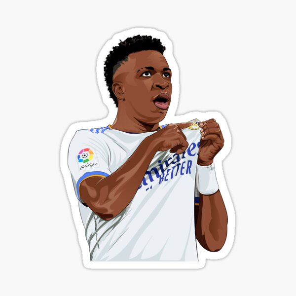 "Vinicius JR cartoon drawing" Sticker for Sale by PNArt20 | Redbubble