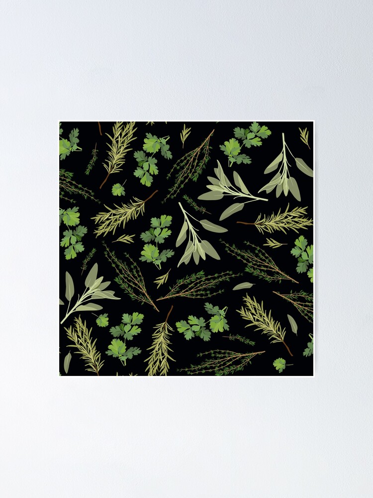 "Parsley, sage, rosemary and thyme - black" Poster for Sale by Michaela ...