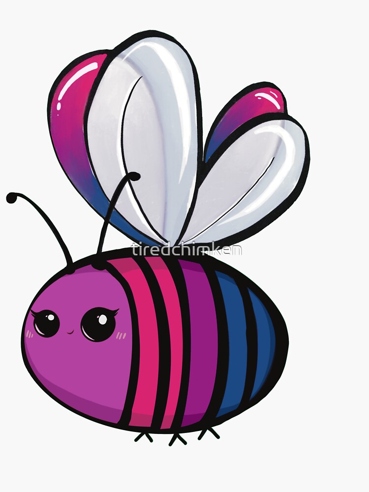 "Cute Pride Bee: Bi " Sticker for Sale by tiredchimken | Redbubble