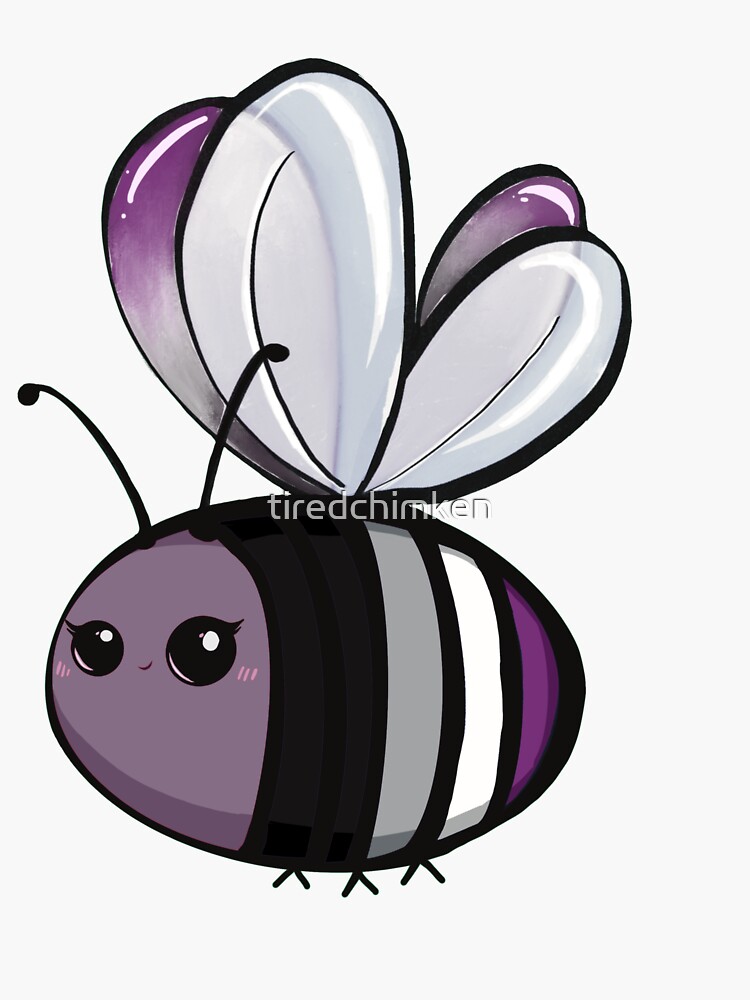 "Cute Pride Bee: Ace" Sticker for Sale by tiredchimken | Redbubble