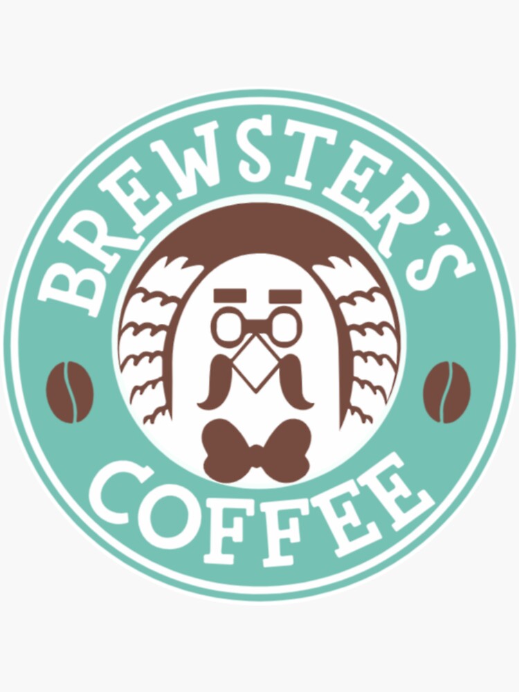 "Brewster's Coffee" Sticker for Sale by lekinnicutt | Redbubble