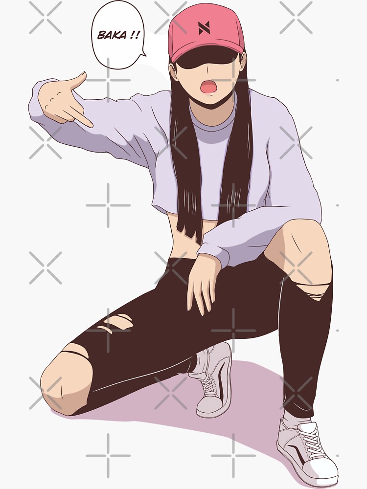 "anime girl saying baka" Sticker for Sale by NysRamos | Redbubble