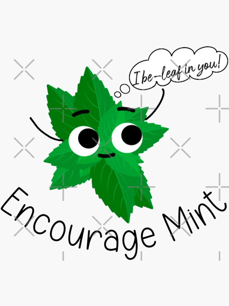 "Encourage Mint" Sticker for Sale by Gabriellina | Redbubble