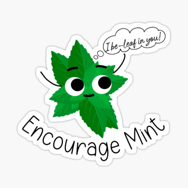 "Encourage Mint" Sticker for Sale by Gabriellina | Redbubble
