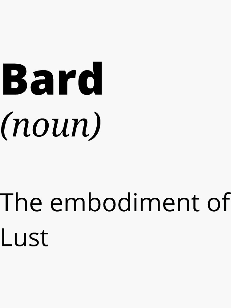"Bard definition" Sticker by PantheonShop | Redbubble