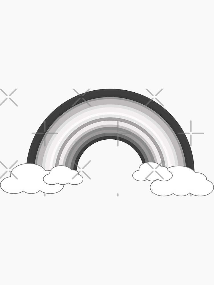 "Grayscale Rainbow Gray Grey" Sticker for Sale by FlakeyBiscuit3 ...