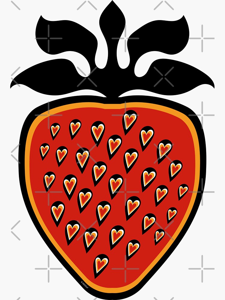 "Single Strawberry Heart Berry Indigenous WAWEZHI CANADA" Sticker by ...