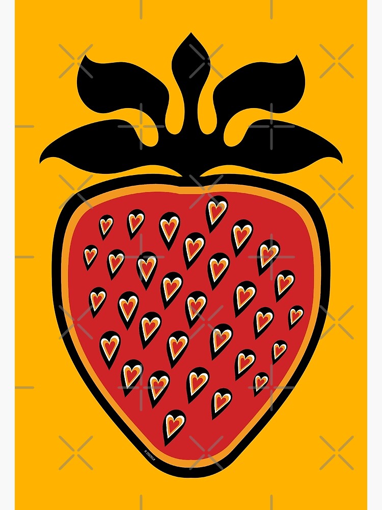 "Single Strawberry Heart Berry Indigenous WAWEZHI CANADA" Poster for ...