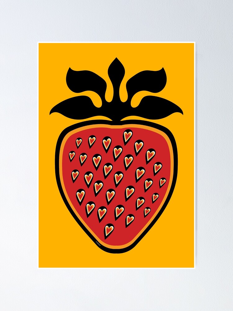 "Single Strawberry Heart Berry Indigenous WAWEZHI CANADA" Poster for ...