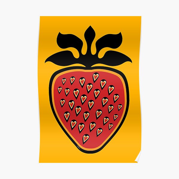 "Single Strawberry Heart Berry Indigenous WAWEZHI CANADA" Poster for ...