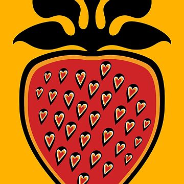 "Single Strawberry Heart Berry Indigenous WAWEZHI CANADA" Poster for ...