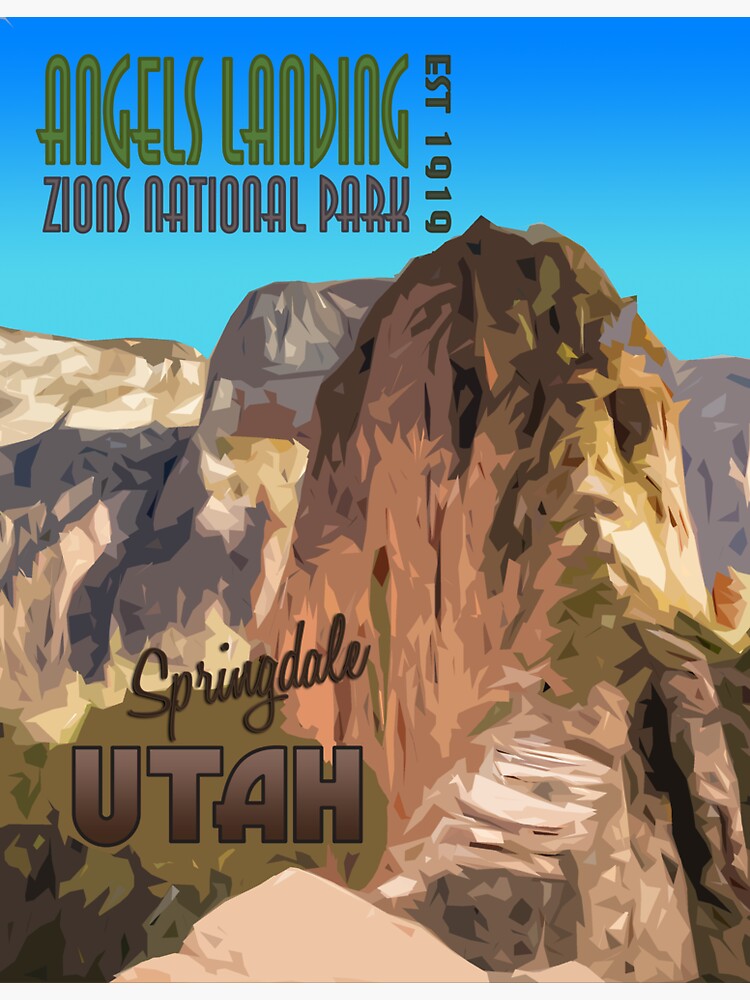 "National Park Movie Poster: Angels Landing" Sticker by stangerdesigns ...