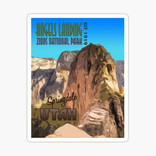 "National Park Movie Poster: Angels Landing" Sticker by stangerdesigns ...