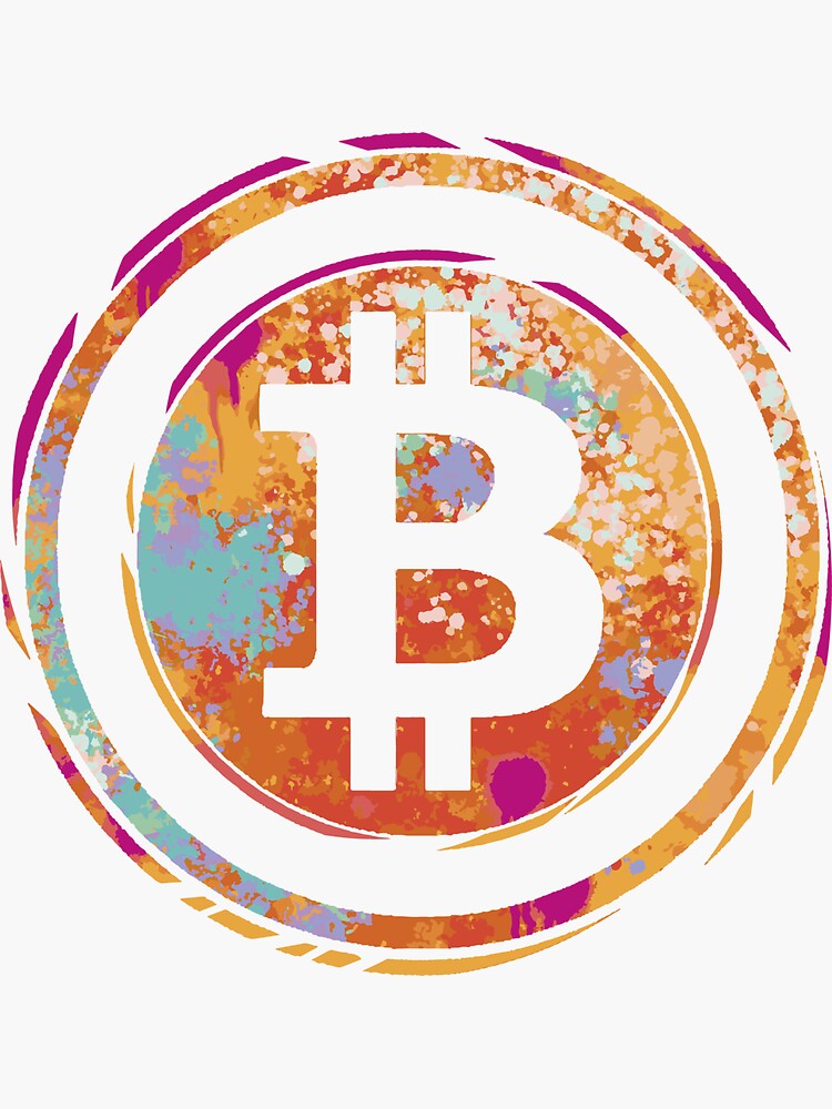 "Bitcoin Sticker - BTC Bitcoin Watercolor Logo " Sticker for Sale by ...