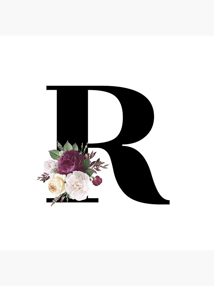 Póster «Letra R con flores, monograma R con corona floral» de ...