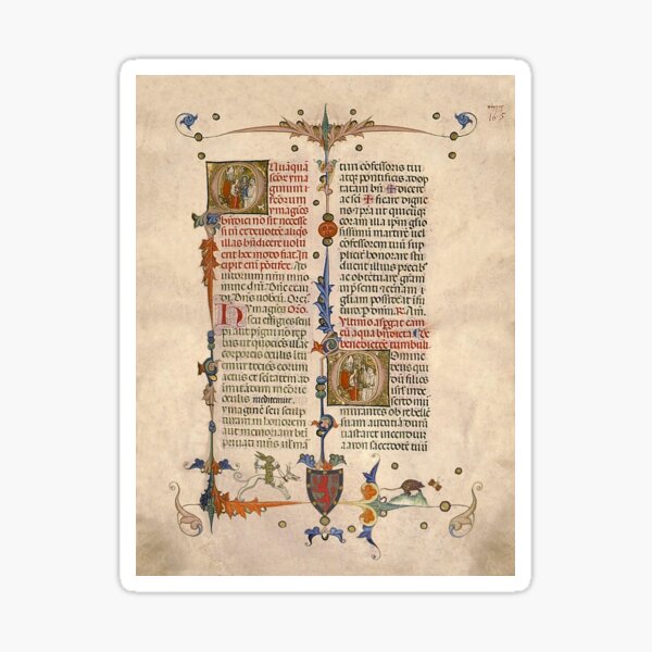 "Medieval Marginalia: bunny riding a hound" Sticker for Sale by ebrawne ...