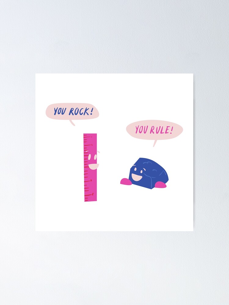 ""You Rock, You Rule" cute pun - Valentine's Day Puns and Gifts" Poster ...