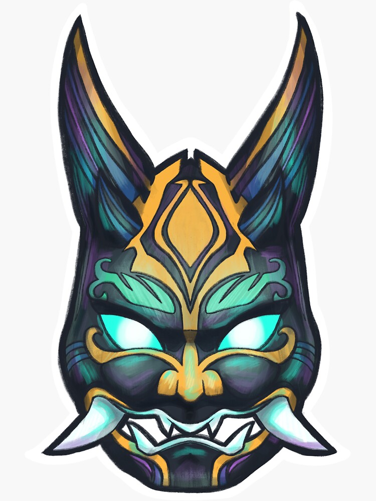 Pegatina «Xiao el vigilante Yaksha Genshin Impact» de reenge | Redbubble