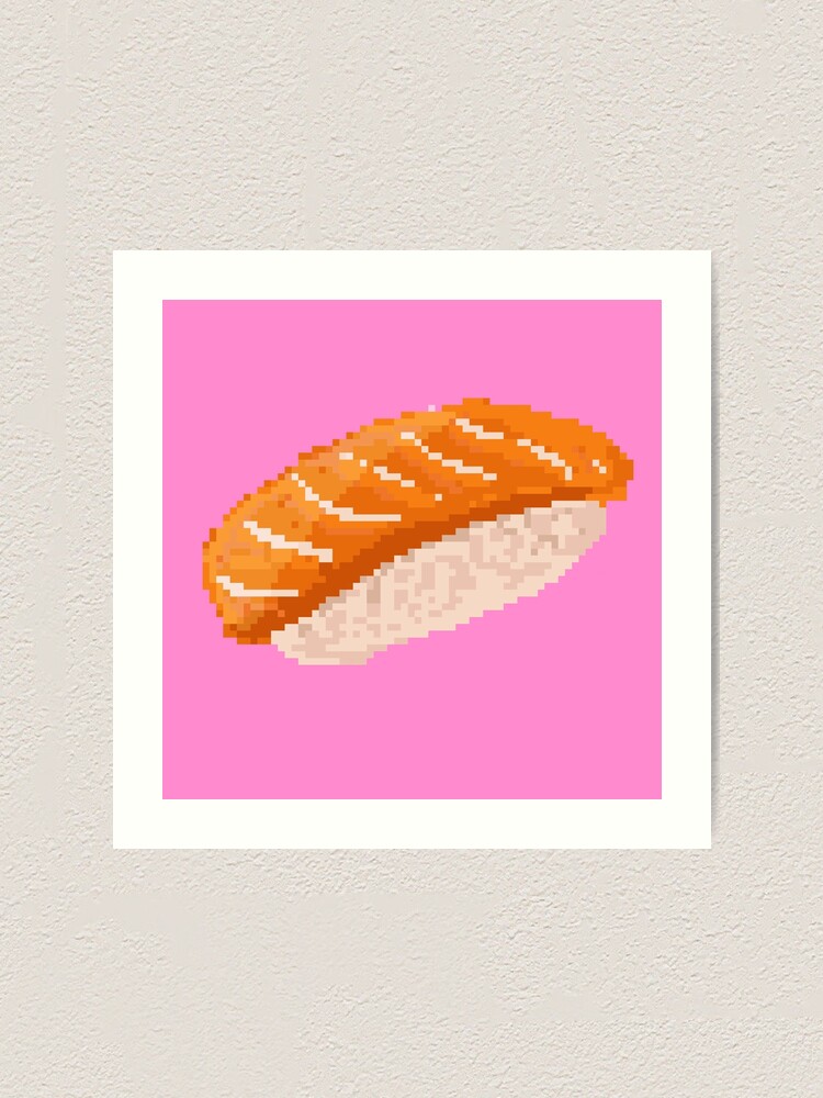 "Pixel Art Salmon Sushi" Art Print for Sale by RozuArt | Redbubble