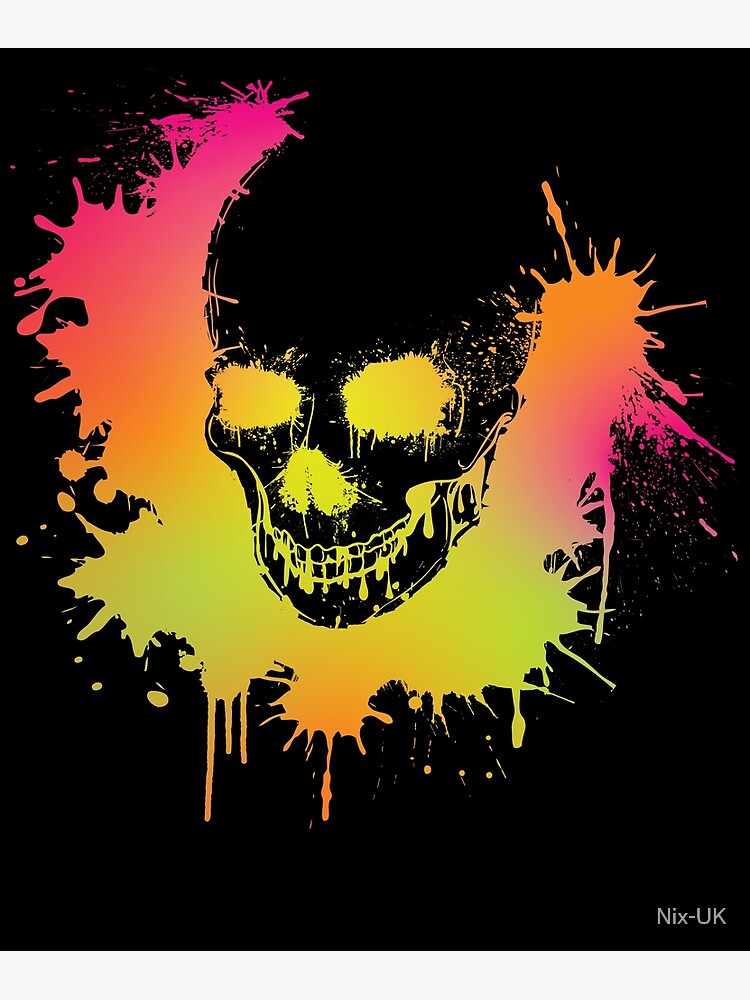 "paint splatter skull, gothic, scary skull art, blood art, skull ...